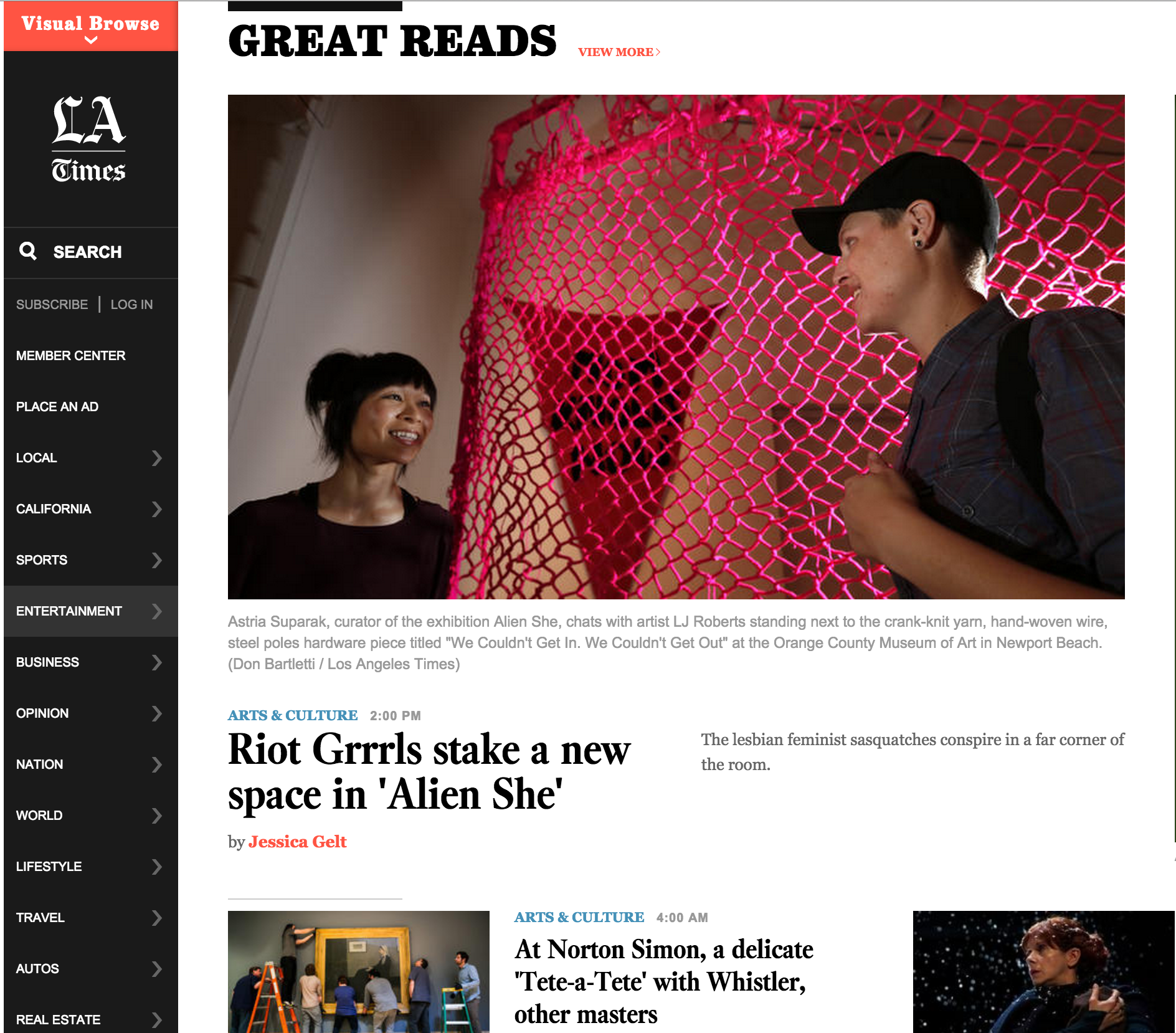 Los Angeles Times feature on Alien She – Astria Suparak