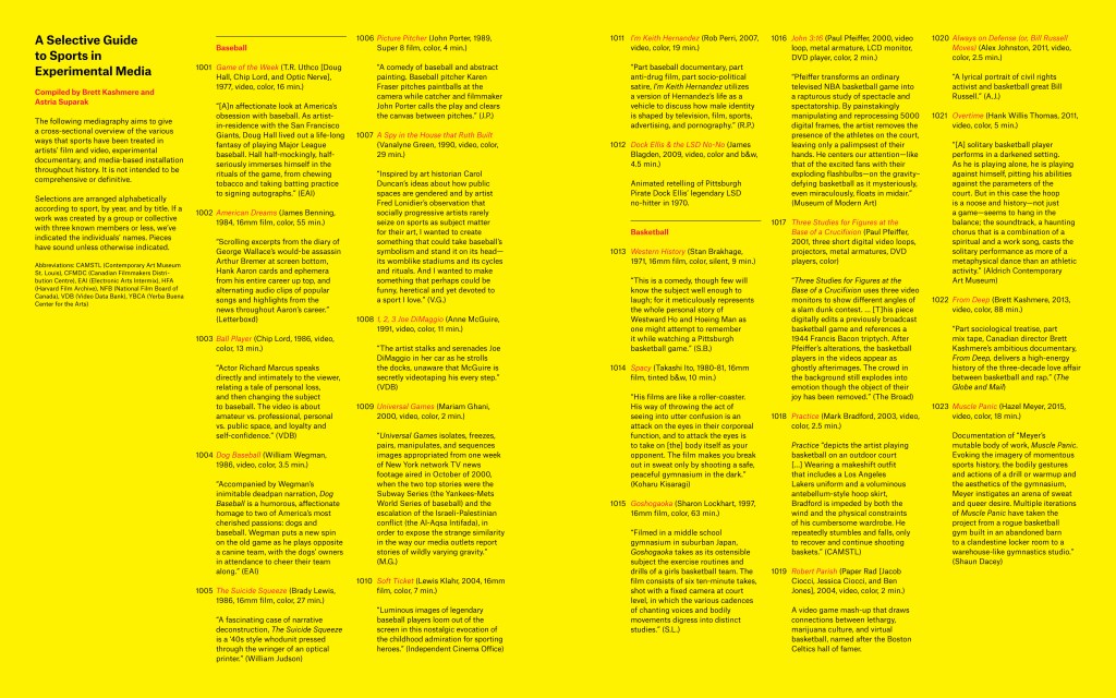 A SELECTIVE GUIDE TO SPORTS IN EXPERIMENTAL MEDIA – Astria Suparak